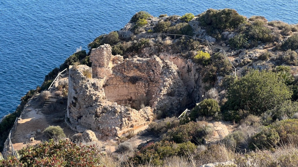 The clifftop castle of Granadella - View from La Vila